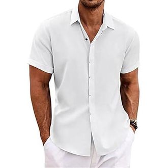 Generic Chemise extensible infroissable et infroissable, blanc, 3XL