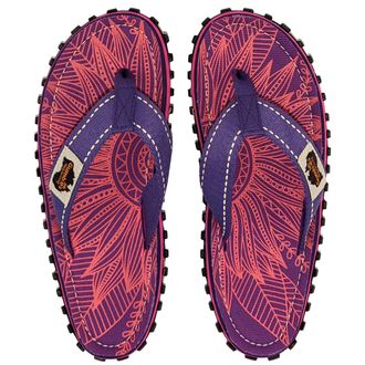 Gumbies Originals Damen - Flip Flops aus recycelten Materialien - profilierte Sohle aus wiederverwerteten Autoreifen, weiches Fußbett aus Canvas-Baumwolle, be