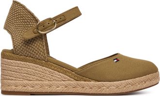 Tommy Hilfiger Espadrilles Tommy Hilfiger Mid Wedge Espad Closed Toe FW0FW09233 Braun