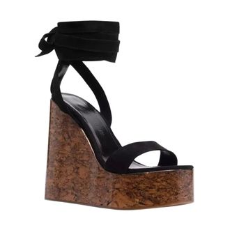 Haus Of Honey Haus OF Honey, Femme, Chaussures, Noir, Taille: 40 EU Sandales Compensées Noires Marbre Marron