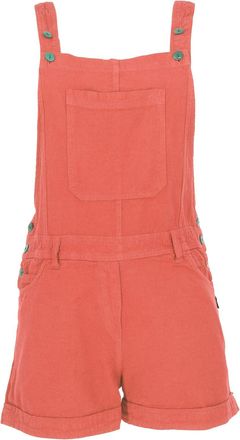 Guru Shop Goa Shorts, Latzshorts, Boho Latzhose, Kurzer Jumpsuit - Korallrot, Damen, Baumwolle, Size:XL