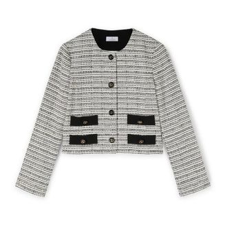 Motivi Femme, Vestes, Noir, Taille: 36 FR Veste en tweed avec poches