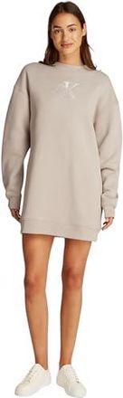 Calvin Klein Robe Sweat Femme Embroidered Monologo Crew sans Capuche, Gris (Atmosphere), S