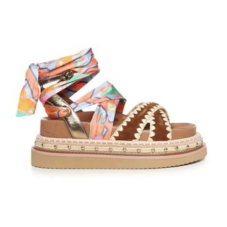 Kurt Geiger Femme, Chaussures, Multicolore, Taille: 41 EU Orson Cross Scarf Sandal