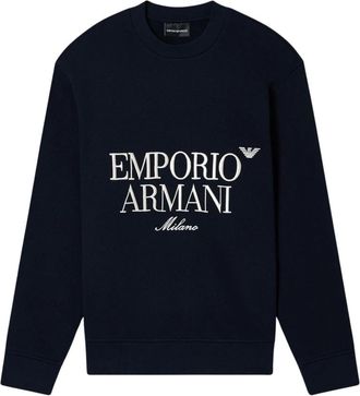 Emporio Armani Homme, Sweatshirts et sweats &agrave; capuche, Bleu, Taille: L French Terry Jersey SweaT-shirt