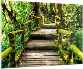 Arttor Bilder auf Glas 100x70cm Glasbild Asien natur park br&uuml;cke Gro&szlig; Wanddeko Bild im Glas Schlafzimmer K&uuml;che Deko Wandbilder Dekoration Wohnzimmer Modern W