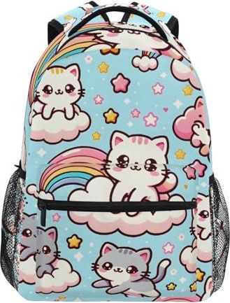 Generic Chats Mignons Rainbow Sac &Agrave; Dos Confort Sacs D&Eacute;cole Antivol Cartable Scolaire Pour Plein Air Pc Quotidienne 29X40Cm