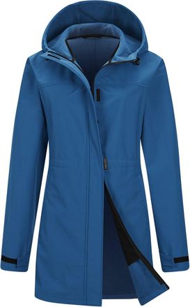 Baleaf Damen Softshelljacke Lange Wasserabweisend Softshellmantel Wasserabweisend Winterjacke Windjacke Fleece gef&uuml;tterte Regenjacke Kobaltblau XXL
