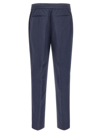Brioni Mens Blue Linen Casual Pants