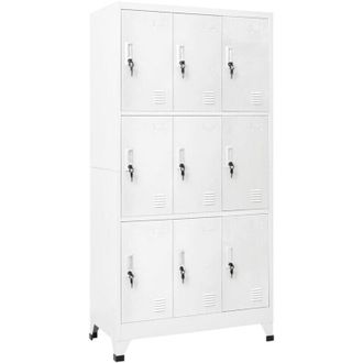 vidaXL vidaXL Schlie&szlig;fachschrank mit 9 F&auml;chern Stahl 90x45x180 cm Grau