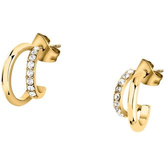 Cleor Boucles doreilles en acier et cristal