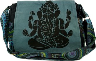 Guru Shop Schultertasche, Hippie Tasche, Goa Tasche - Grau, Unisex - Erwachsene, Baumwolle, 23x28x12 cm
