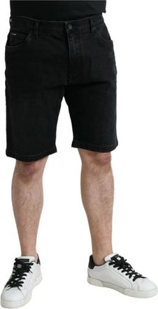 Dolce & Gabbana Homme, Shorts, Noir, Taille: 4XL Shorts en Denim Bermuda Noirs