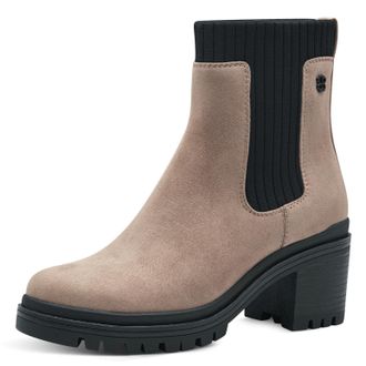 s.Oliver Damen Chelsea Boots mit Blockabsatz Vegan, Braun (Taupe), 41 EU
