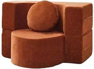 Generic Faltbares Kompressionssofa, multifunktionales Kompressionssofa, bietet Lordosenst&uuml;tze und reduziert Erm&uuml;dung, waschbarer Bezug, for Wohnzimmer(Orange,