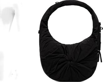 C&ocirc;te & Ciel Po Smooth Schultertasche mit Raffungen - Schwarz