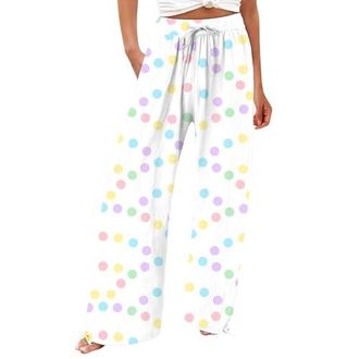 Generic Pantalon en Lin Femme L&eacute;ger Large Elegant Pantalon Ample D&eacute;contract&eacute; en Coton pour Femme De Travail Confortable avec Poches Taille Haute L&eacute;ger Ensembl