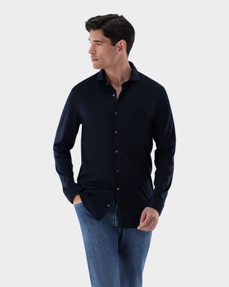 van Laack Jersey Hemd aus Schweizer Baumwolle Slim Fit