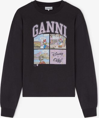 Ganni x Disney T-shirt noir &agrave; manches longues Daisy Duck - Taille M Multicolore - Pour Femme
