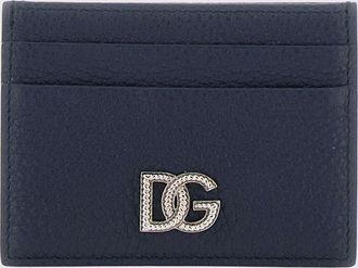 Dolce & Gabbana Kartenetui aus genarbtem Leder mit Monogramm und DG-Logo