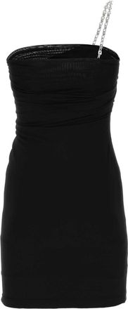 Givenchy Ruched Chain-Strap Dress - Black