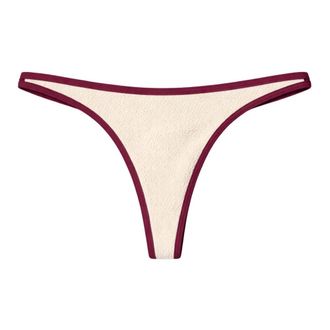 Saint Barth Femme, Sous-v&ecirc;tements, Beige, Taille: 40/42 FR Slip Bikini Panna e Bordeaux