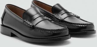 Mango Mocassins d&eacute;coupe cuir noir - Homme - 39 - MANGO MAN
