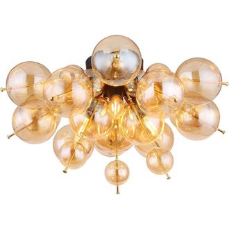 Globo Lighting plafonnier - Udo - ambre - verre - &oslash; 55cm - E14 - 15633DA