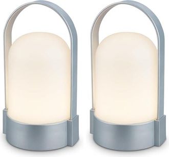 Briloner LED Tischlampe kabellos IP44 mit Touch, dimmbar in Stufen, USB-C, Akku tauschbar, Nachttischlampe, Leselampe, LED Lampe, Campinglampe, Tischleuchte, A