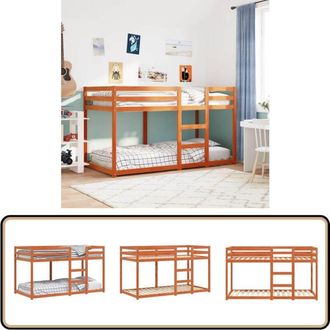 vidaXL Etagenbett Wachsbraun 90x190 cm Massivholz Kiefer - Etagenbett - Jugendzimmer - Kinderzimmer - Doppelbett - Schlafplatz Sparen