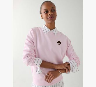Kate Spade New York Kate Spade Chenille-Logo-Sweatshirt f&uuml;r Frauen in Pudriger Zucker, Gr&ouml;&szlig;e: Mittel | Baumwolle