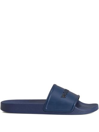 Woolrich Pantoletten mit Logo-Pr&auml;gung - Blau