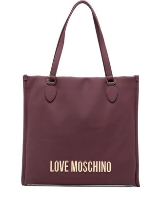Love Moschino sac cabas &agrave; plaque logo - Violet