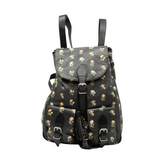 Saint Laurent Sac &agrave; dos en cuir imprim&eacute; floral Pre-owned - Femme - Pre-owned - Noir - Taille: ONE Size