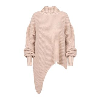 La Haine Inside Us Asymmetrischer Rollkragenpullover - - Knitwear - Damen - Beige - M/L
