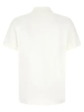 Moncler Logo-Patch Piqu&eacute; Cotton Polo Shirt - White
