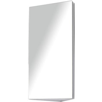 HOMCOM Homcom - Armoire miroir salle de bain armoire de toilette murale meuble dangle 2 &eacute;tag&egrave;res dim. 30L x 18,4l x 60H cm acier inox
