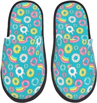 Generic Pantoufles Unisexes Imprimé Beignet Chaussons DIntérieur Adultes Automne Hiver Chaude Pantoufles, Pour Intérieur Extérieur, Femmes, Hommes, L