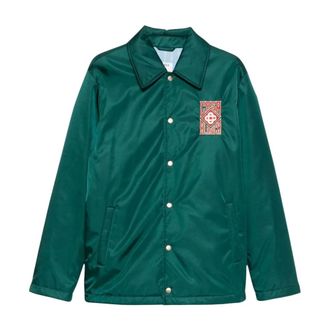 Casablanca Casa Way Print Silk Twill Bomber Jacket - Homme - Vestes - Vert - Taille: L