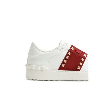 Valentino Garavani Womens Leather Rockstud Sneakers White Calf Trainers