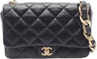 Chanel Pre-owned Sac bandouli&egrave;re en cuir dagneau Matelass&eacute; - Femme - Pre-owned - Noir - Taille: ONE Size