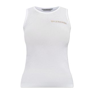 Balenciaga Logo Top - - Tops - Damen - Wei&szlig; - S