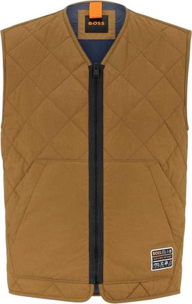 HUGO BOSS Okella Weste f&uuml;r Herren, V-Ausschnitt, Regul&auml;r (Beige)