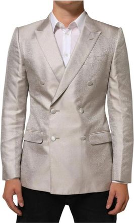 Dolce & Gabbana Homme, Vestes, Beige, Taille: M Martini Double-Breasted Suit Blazer