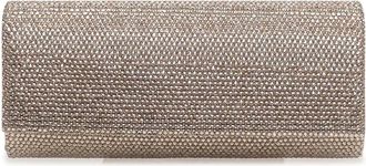 twentyfour Femme, Sacs, Beige, Taille: ONE Size Pochette rigide rivestita di micro strass