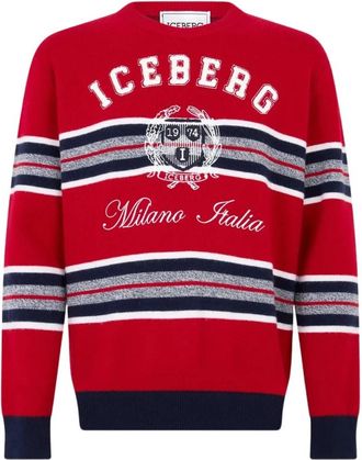 Iceberg Rundhals-Pullover - - Knitwear - Herren - Rot - L