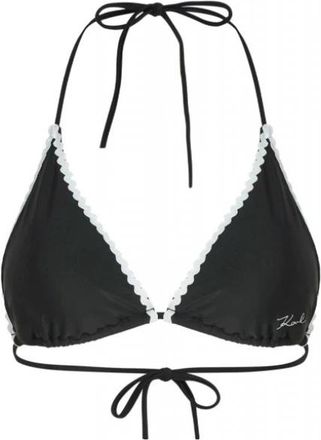 Karl Lagerfeld Femme, Maillots de bain, Noir, Taille: 42 FR Signature Scallop Triangle Top