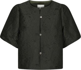 Neo Noir Aisa Brokatbluse - - Blouses & Shirts - Damen - Gr&uuml;n - XS