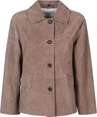 Max Mara Femme, Vestes, Brun, Taille: 36 FR Leather Jacket