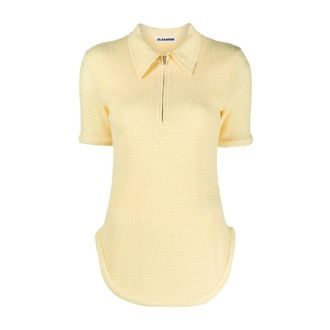 Jil Sander Kurz&auml;rmeliges Polohemd - - Tops - Damen - Gelb - 2XS